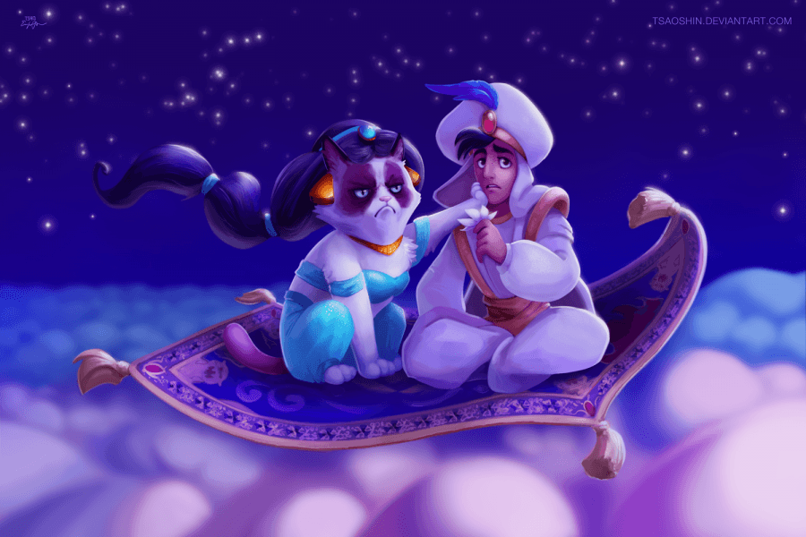Grumpy Cat Photobombs Disney Classics - Vamers